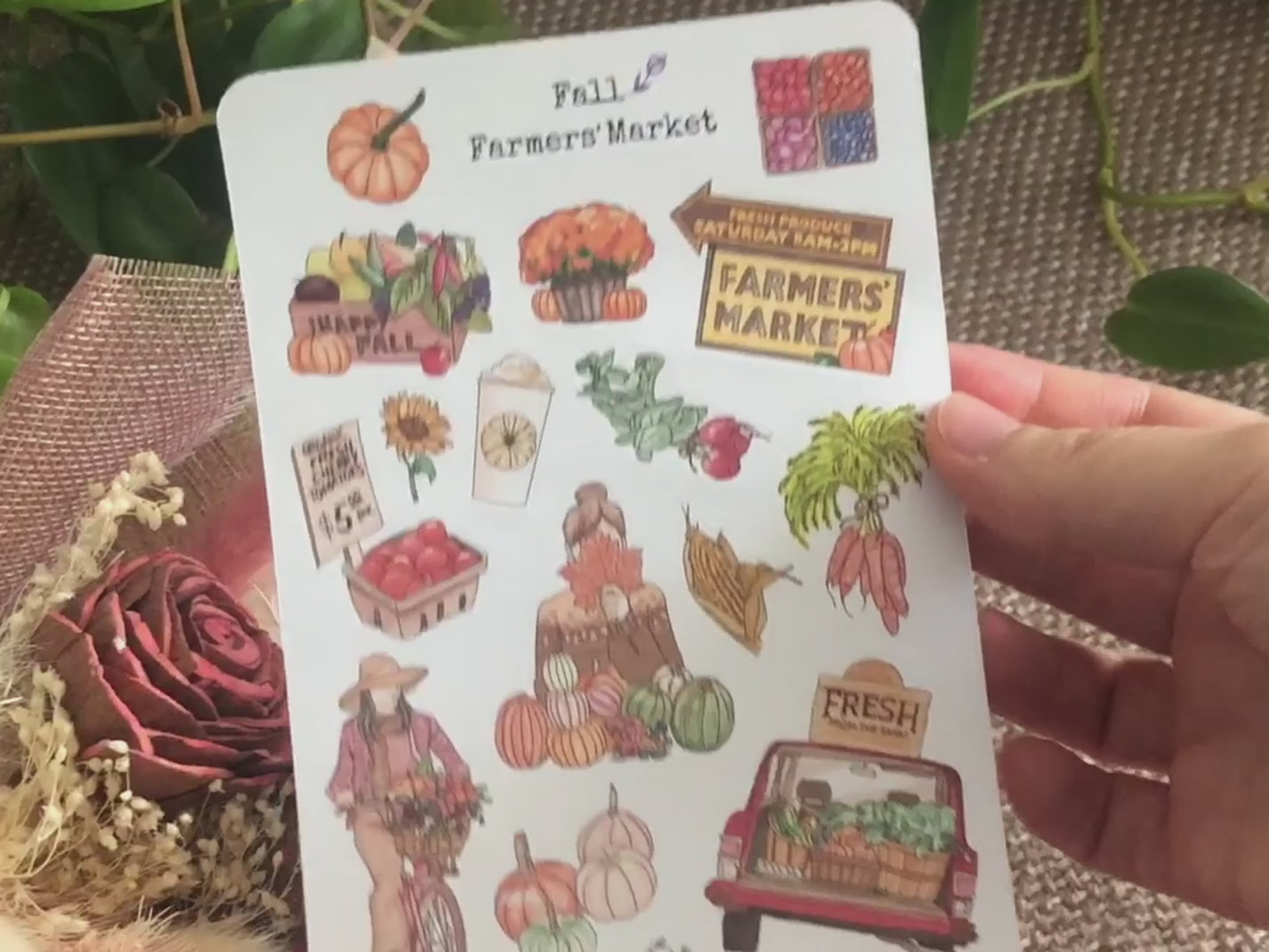 Fall Farmers Market Stickers for Bullet Journal – ANOOK3