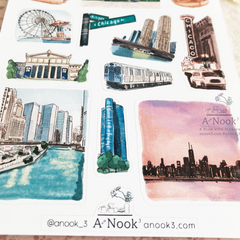 Chicago Sticker for Travel Journal – ANOOK3
