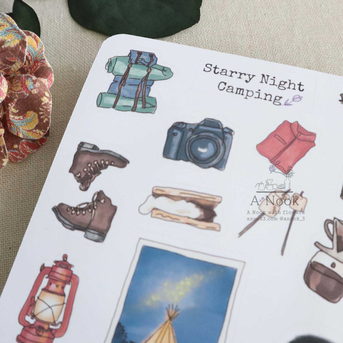 Starry Night Camping Stickers for Bullet Journal – ANOOK3